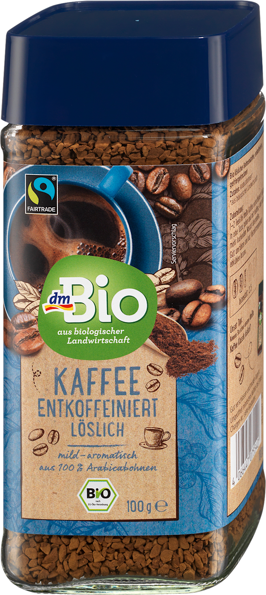 dmBio Caffè BIO solubile decaffeinato, 100 g | dm Italia
