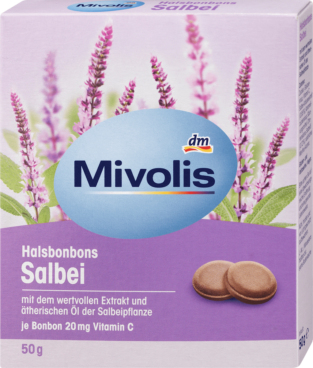 Mivolis Caramelle per la gola alla salvia, 50 g | dm Italia