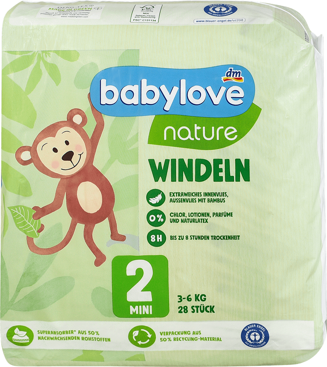 babylove nature Nature pelene mini vel. 2 (3 – 6 kg), 28 kom. | dm.hr