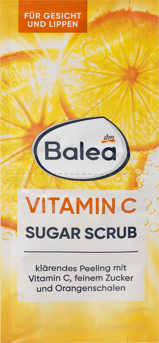 Balea Sladkorni piling za obraz in ustnice z vitaminom C, 16 ml | dm.si