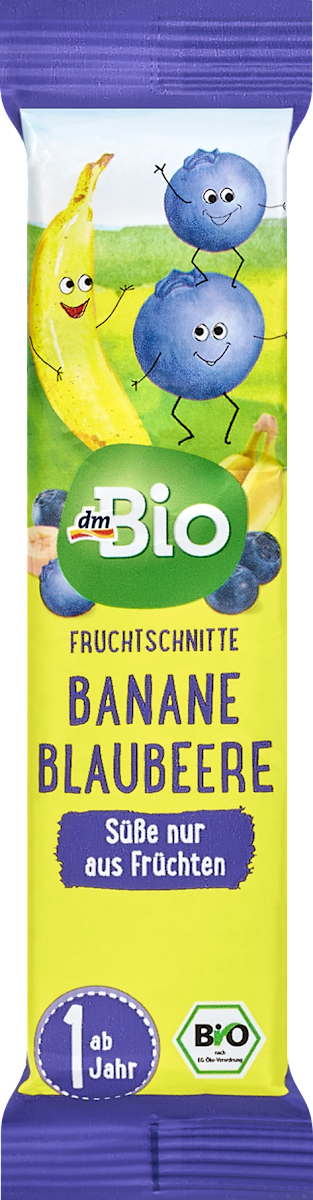 dmBio Bio sadna rezina z bananami in borovnicami, 25 g | dm.si