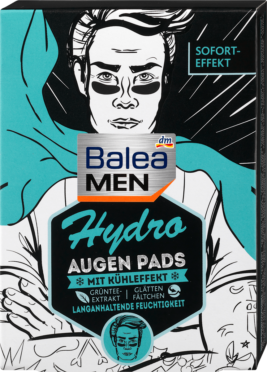 Balea MEN Hydro blazinice za nego kože pod očmi z izvlečkom zelenega ...