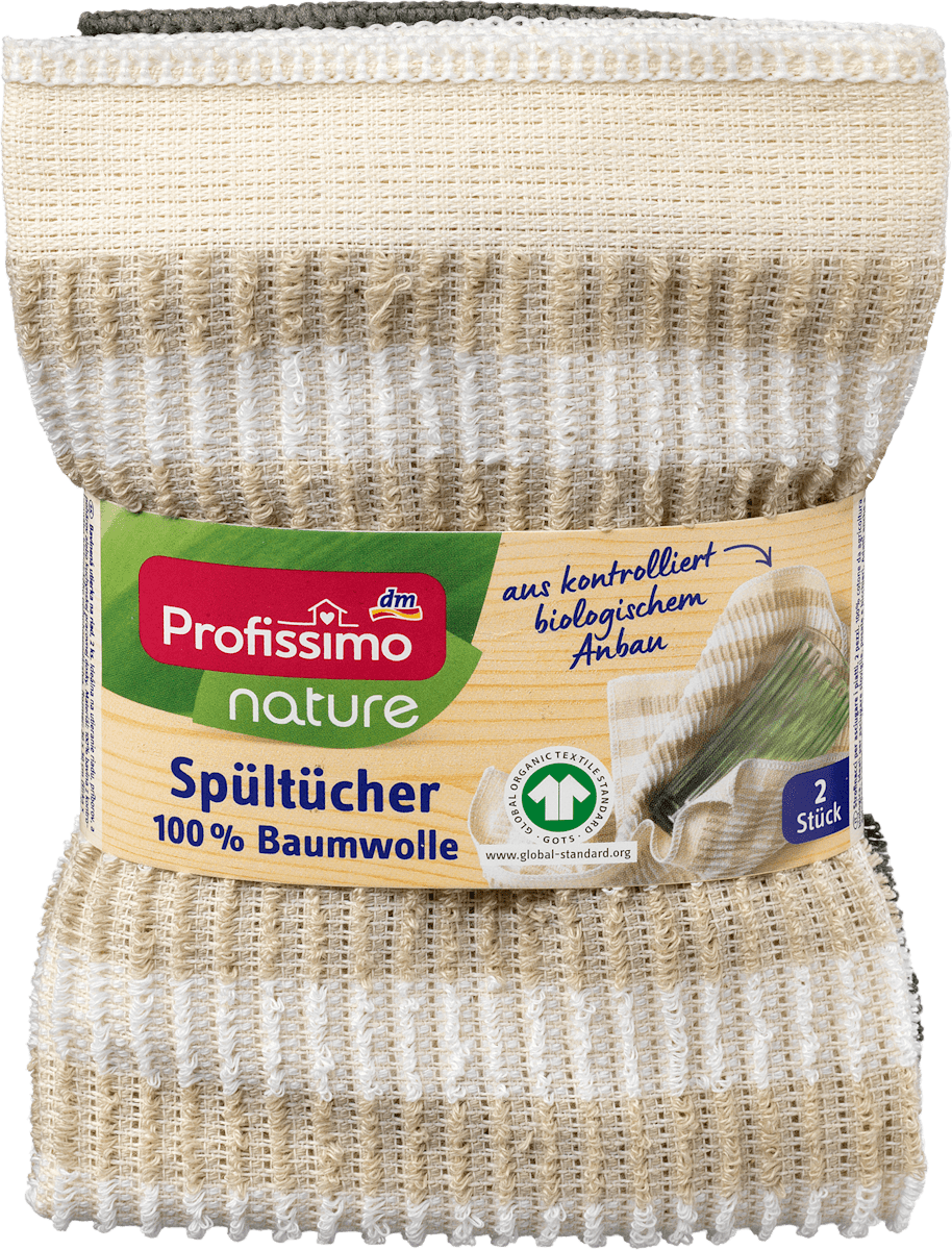 Profissimo Panni da cucina in puro cotone bio, 2 pz | dm Italia