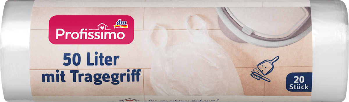 Profissimo Saci de gunoi 50 l cu mâner de transport, 20 buc | dm.ro