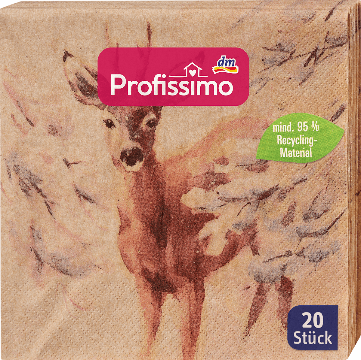 Profissimo Șervețele, 2 straturi, motiv căprioară, 33 x 33 cm, 20 buc ...