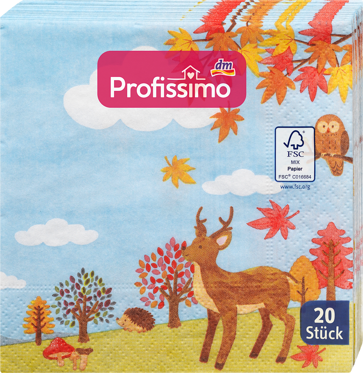 Profissimo Papirne salvete sa motivom jelena, 25x25cm, 20 kom | dm.rs