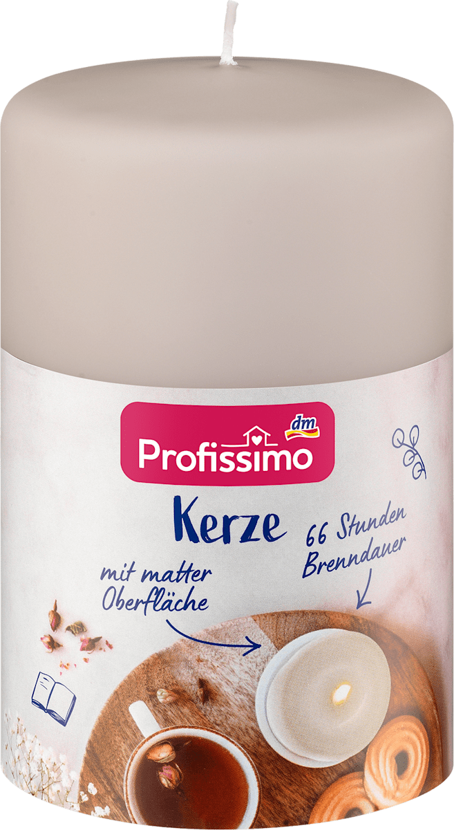 Profissimo Okrasna sveča, mat siva, 1 kos | dm.si