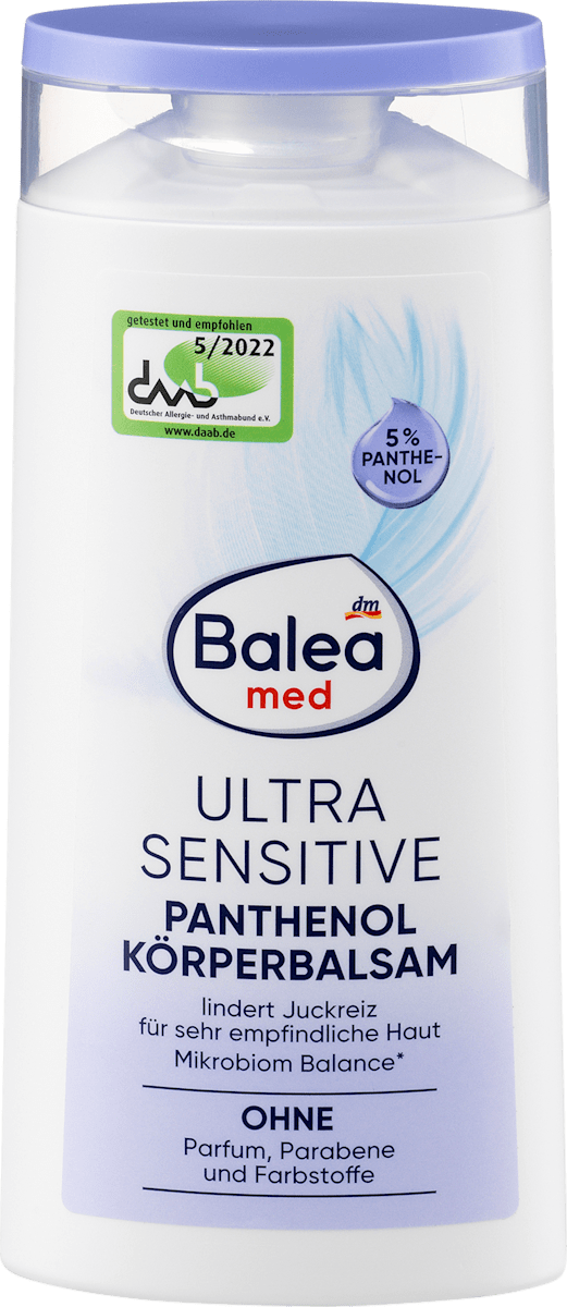 Balea med Körperbalsam Ultra Sensitive Panthenol, 250 ml dauerhaft ...