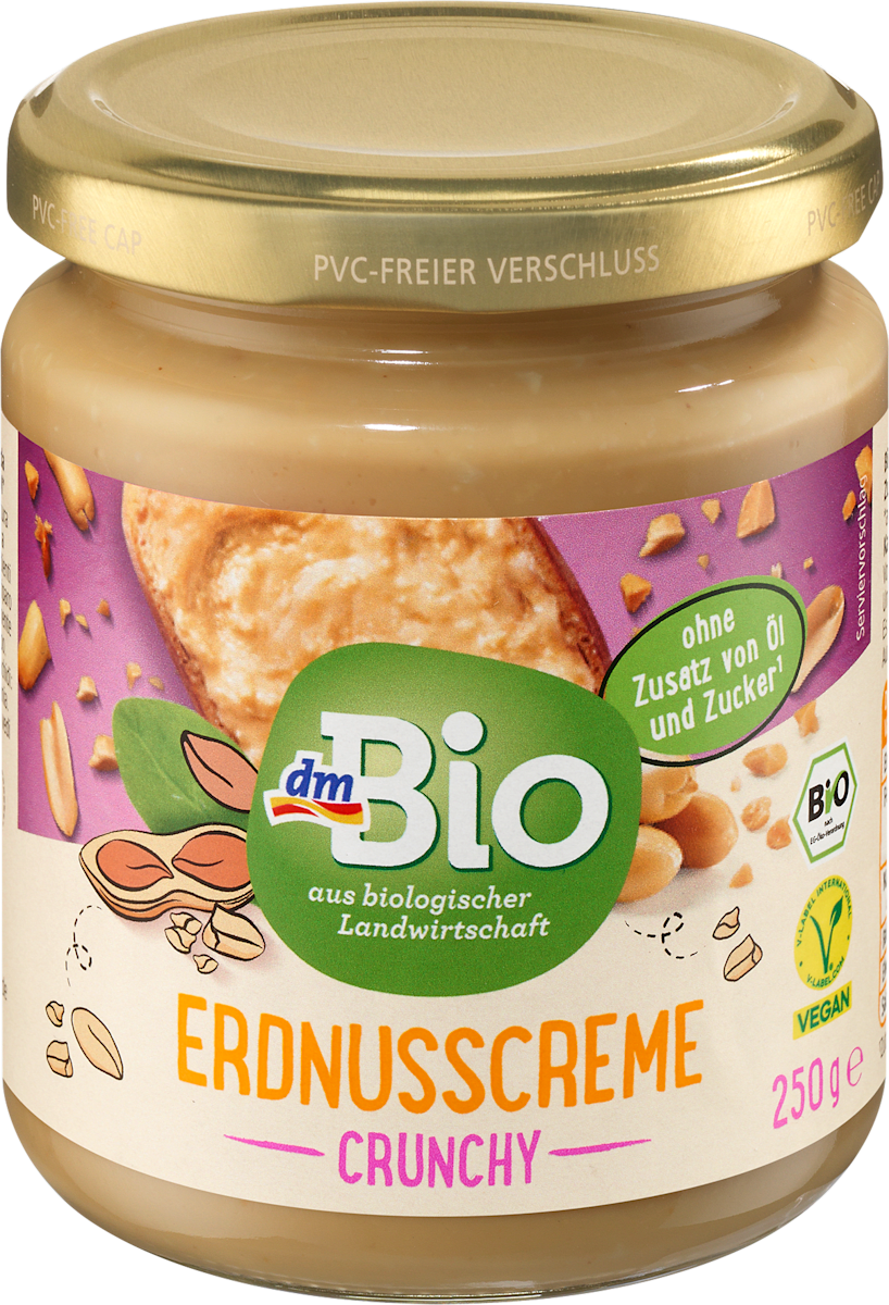 dmBio Erdnusscreme Crunchy, 250 g dauerhaft günstig online kaufen | dm.de