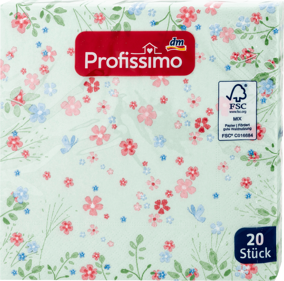 Profissimo Salvete 3-slojne, motiv: cvetna livada, 20 kom | dm.rs