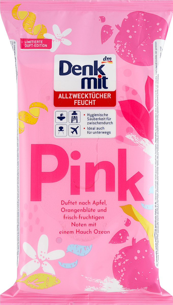 Denkmit Pink univerzalne vlažne maramice za čišćenje – jabuka i cvet ...
