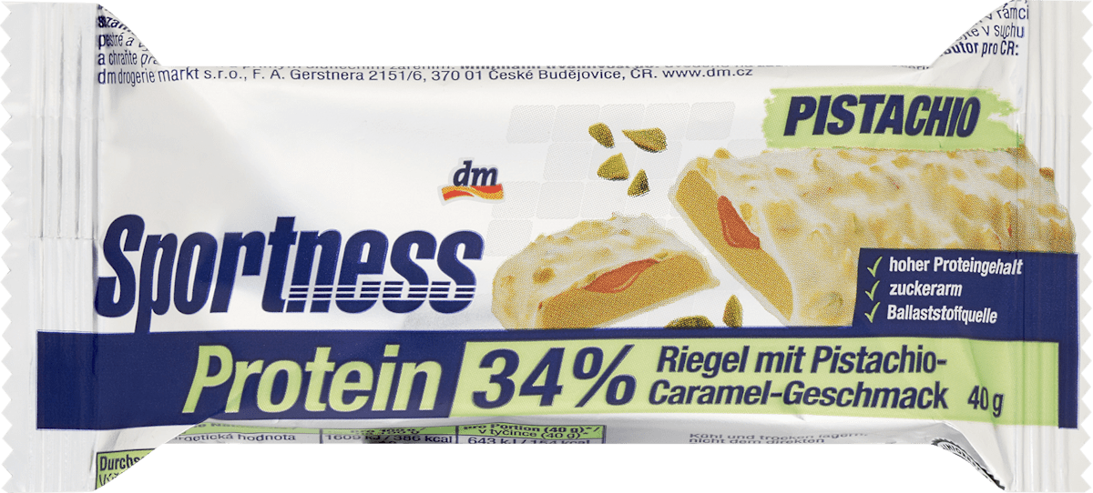 Sportness Proteinska štanglica - pistaći-karamela ukus, 40 g | dm.rs