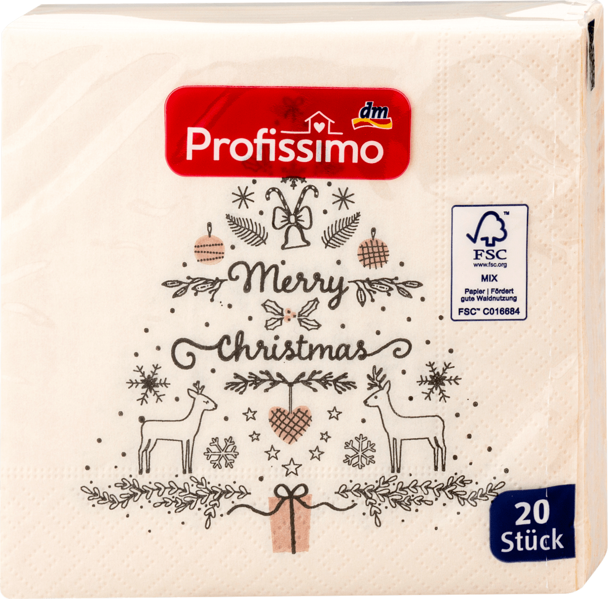 Profissimo Cocktailservietten Weihnachtsbaum (25x25 cm), 20 St | dm.at