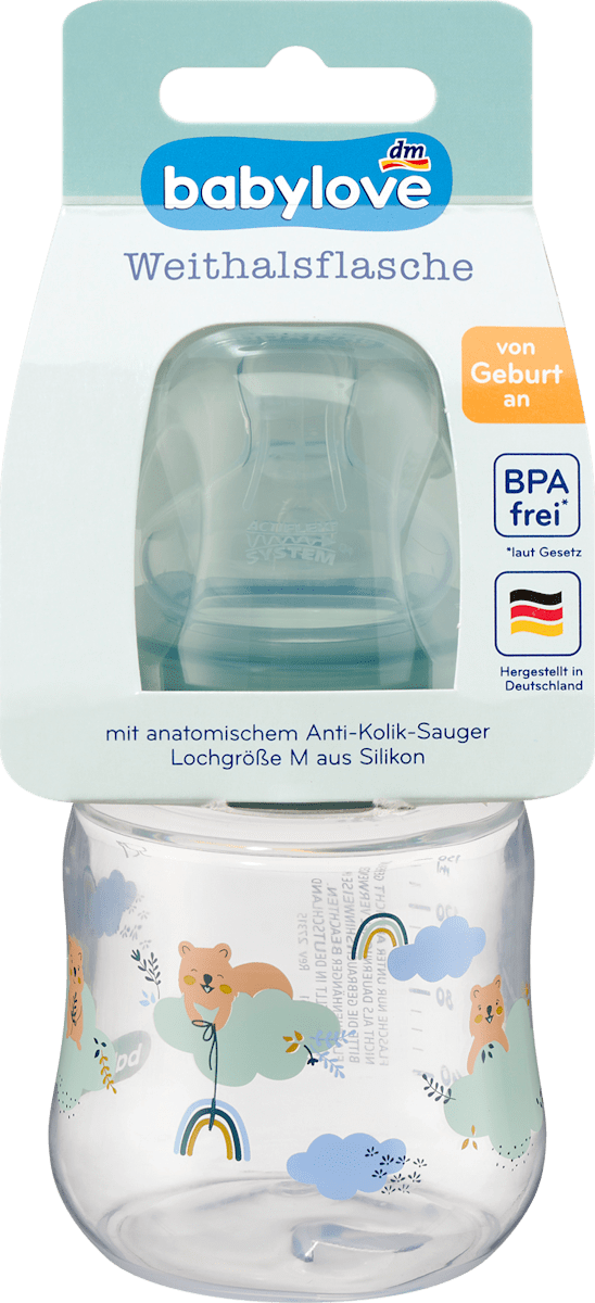 babylove Babyflasche Weithals türkis, 150 ml, 1 St dauerhaft günstig online kaufen | dm.de
