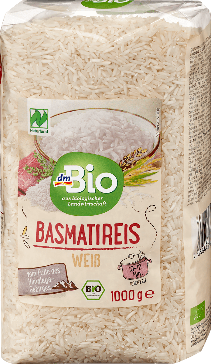 dmBio Био бял ориз басмати, 1 000 g | dm България
