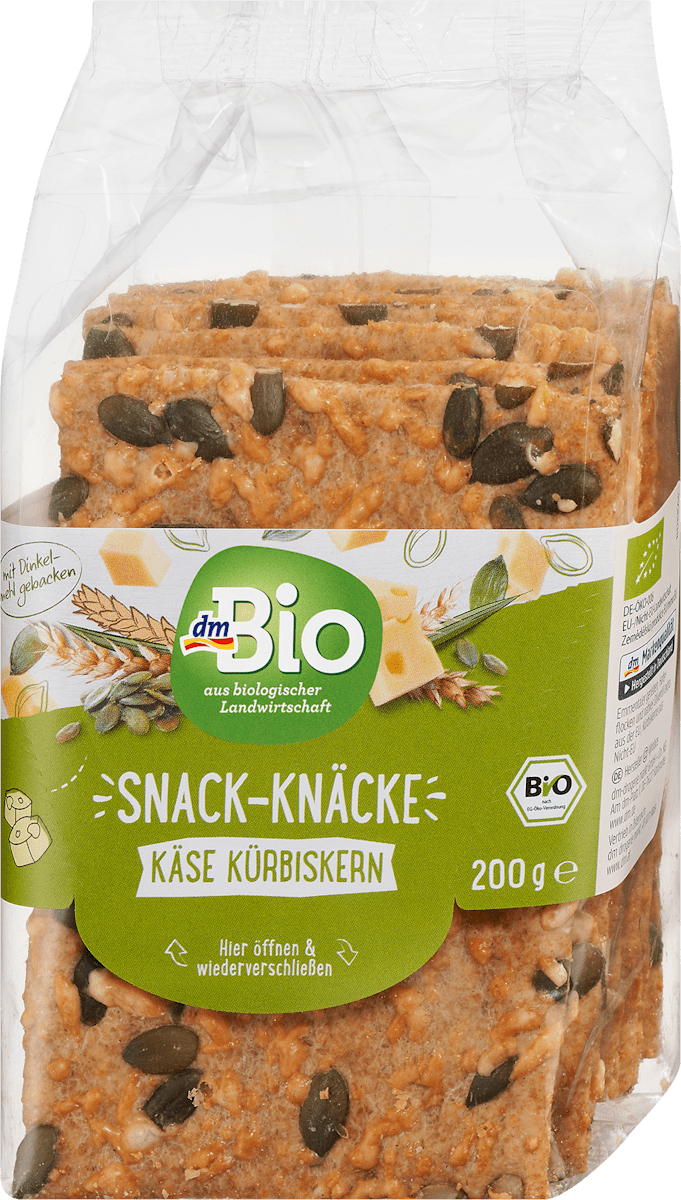 dmBio Bio sajtos ropogós snack tökmaggal, 200 g | dm.hu