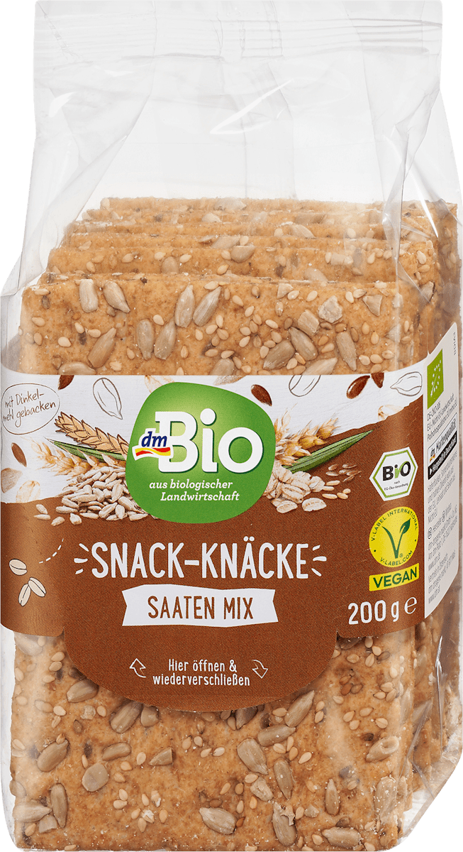 dmBio Crackers mix di semi, 200 g | dm Italia