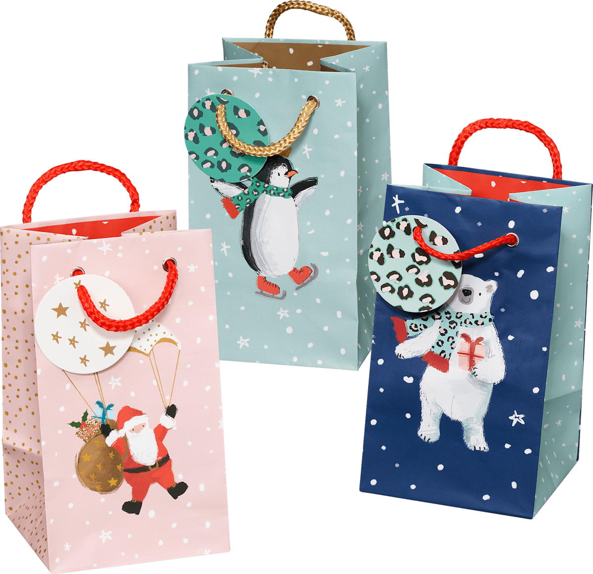 Profissimo Geschenktasche mini hoch Eisbär/Pinguin/Weihnachtsmann, 1 St dauerhaft günstig online ...