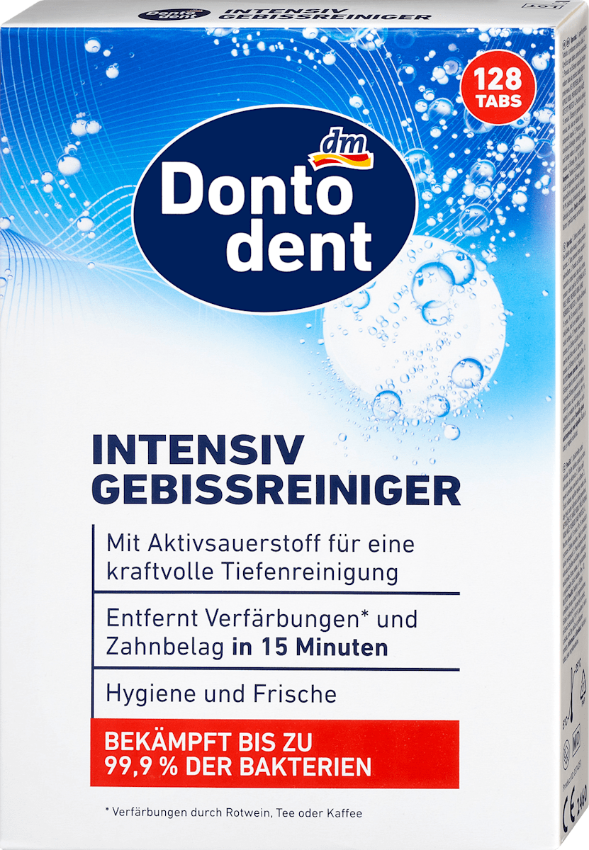 Dontodent čisticí tablety na zubní náhrady, 128 ks | dm.cz