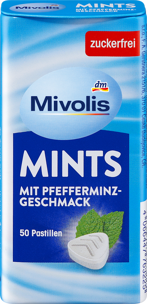 Mivolis Mentine senza zucchero alla menta piperita, 35 g | dm Italia