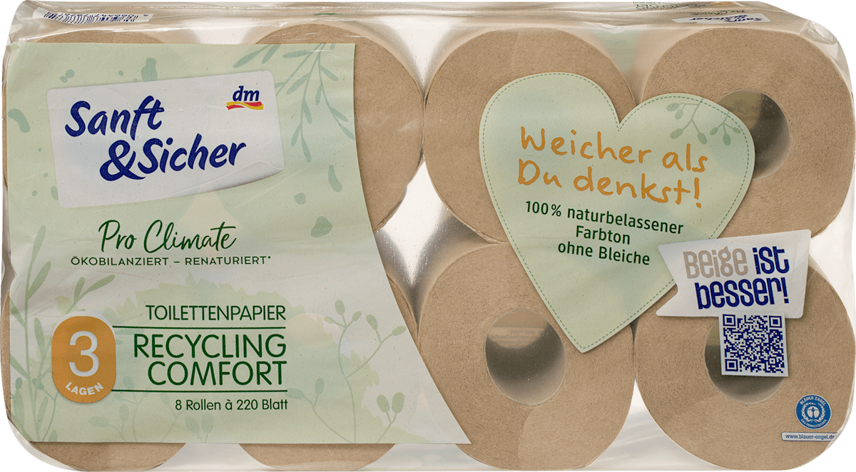 Sanft&Sicher Pro Climate reciklirani toalet papir, 8 kom | dm.rs