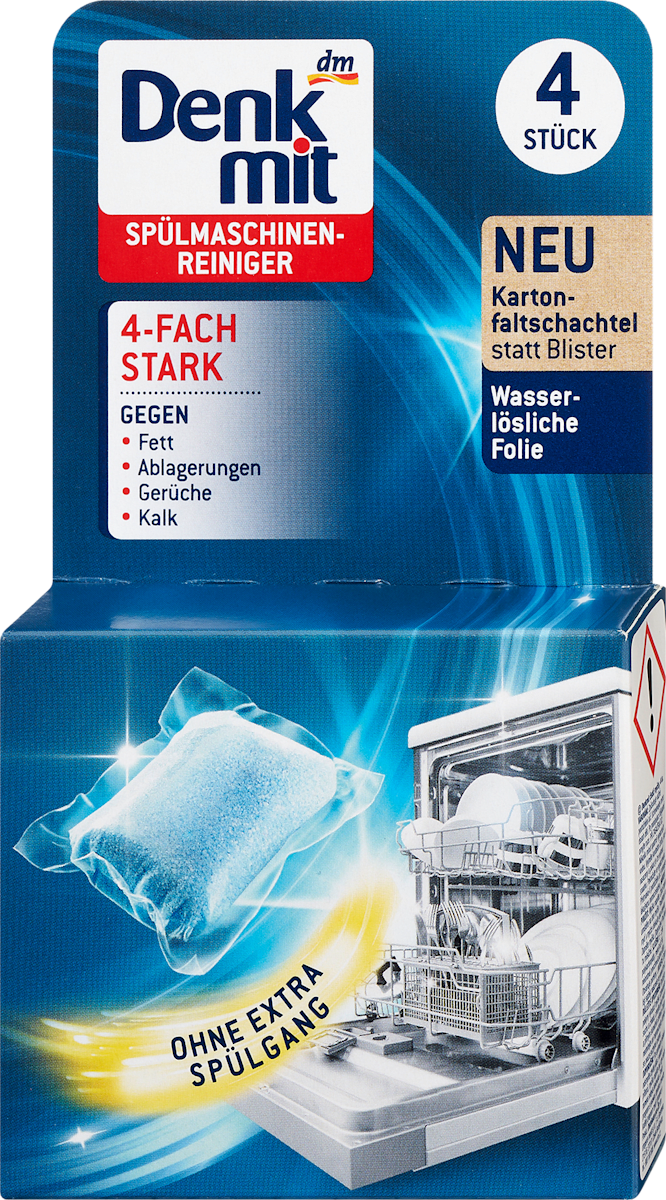 Denkmit Spülmaschinenreiniger 4-Fach-Stark, 4 St dauerhaft günstig ...