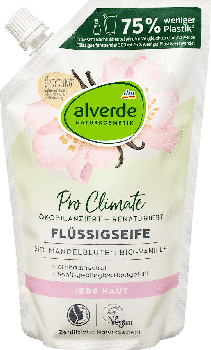 alverde NATURKOSMETIK Pro Climate Flüssigseife Bio-Mandelblüte und Bio ...