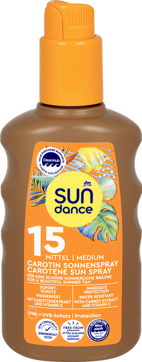 sundance Слънцезащитен спрей с каротин, SPF 15, 200 ml | dm България