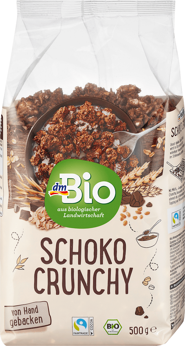 dmBio bio čokoládové müsli křupavé, 500 g | dm.cz