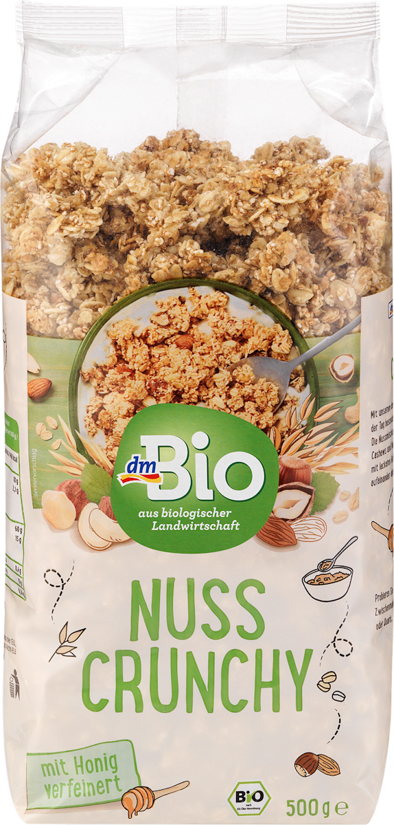 dmBio Müsli Crunchy, Nuss mit Honig verfeinert, 500 g dauerhaft günstig online kaufen | dm.de