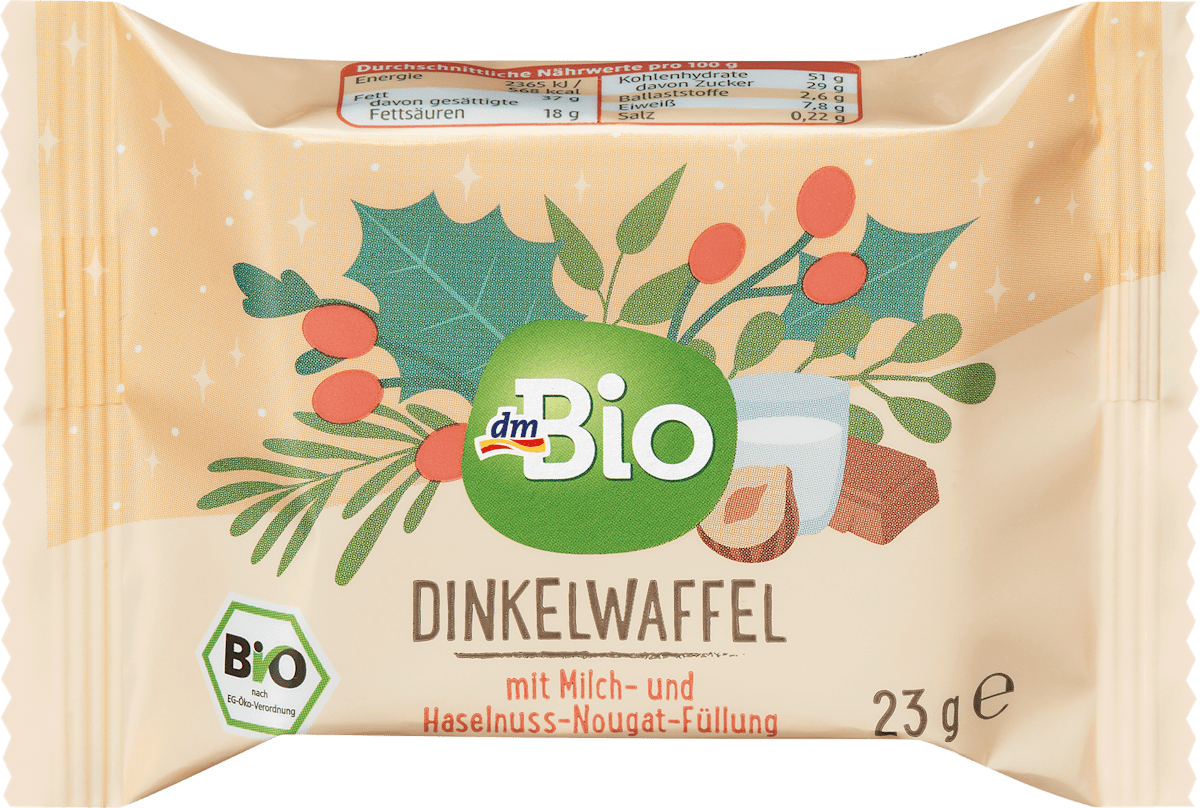 dmBio Dinkelwaffel mit Milch- und Haselnuss-Nougat-Füllung ...