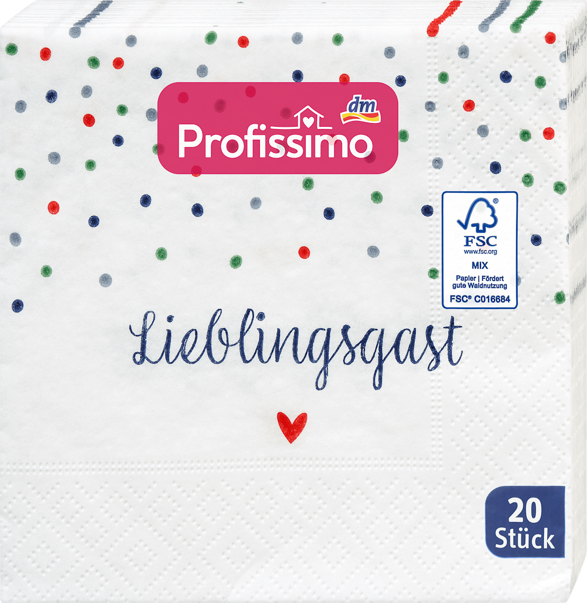 Profissimo Ubrusi, 3-slojni, 25 x 25 cm, 20 kom. | dm.hr