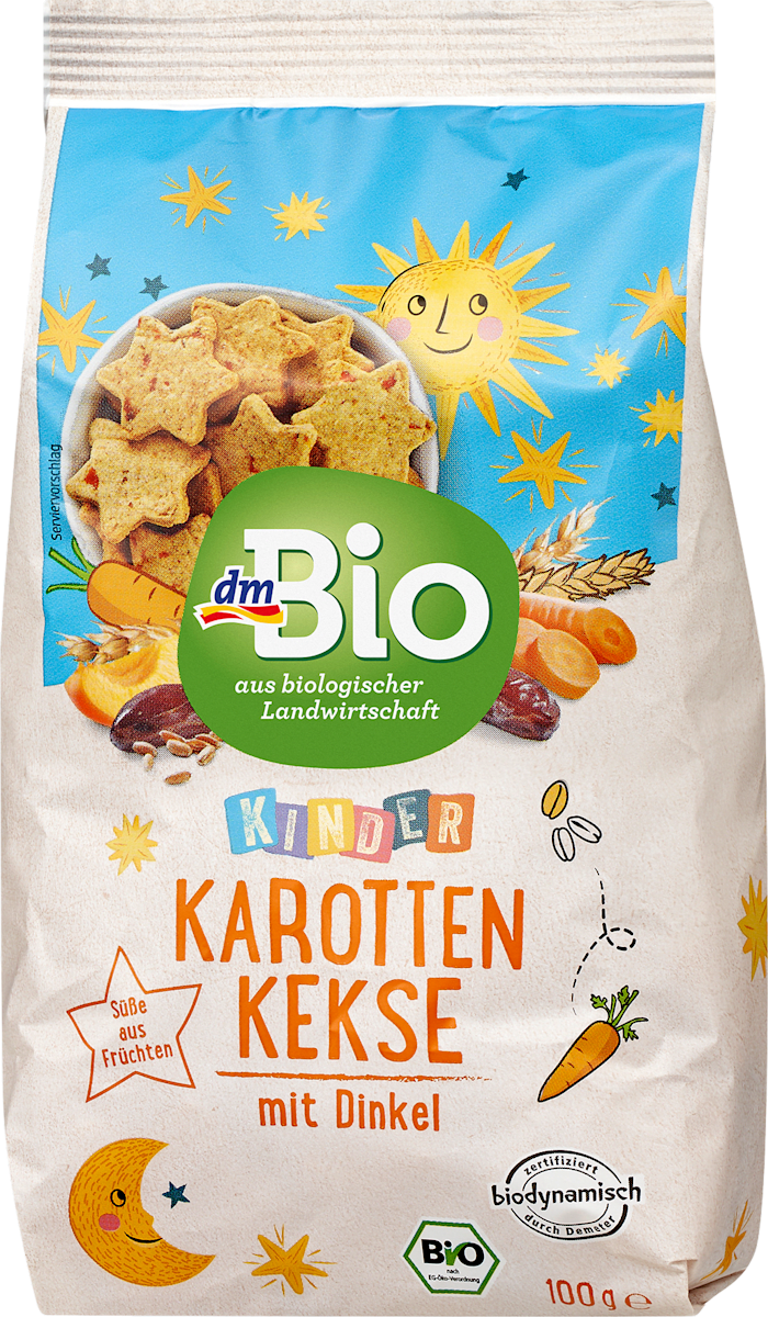 dmBio Kinderkekse Karottenkekse mit Dinkel, 100 g dauerhaft günstig online kaufen | dm.de