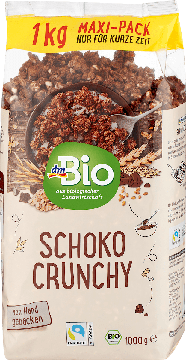 dmBio Hrskavi pečeni musli proizvod sa mlečnom čokoladom, 1 kg | dm.rs