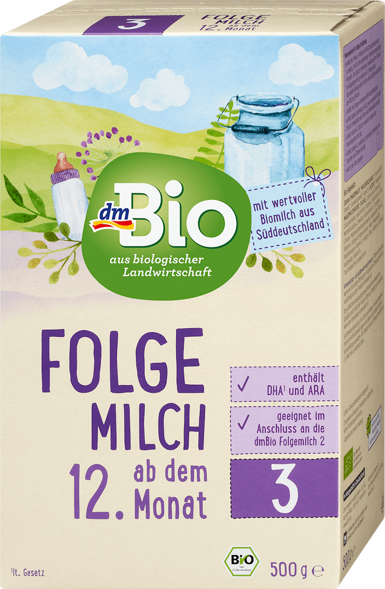 dmBio Био мляко за последващо хранене 3, 12+м, 500 g | dm България