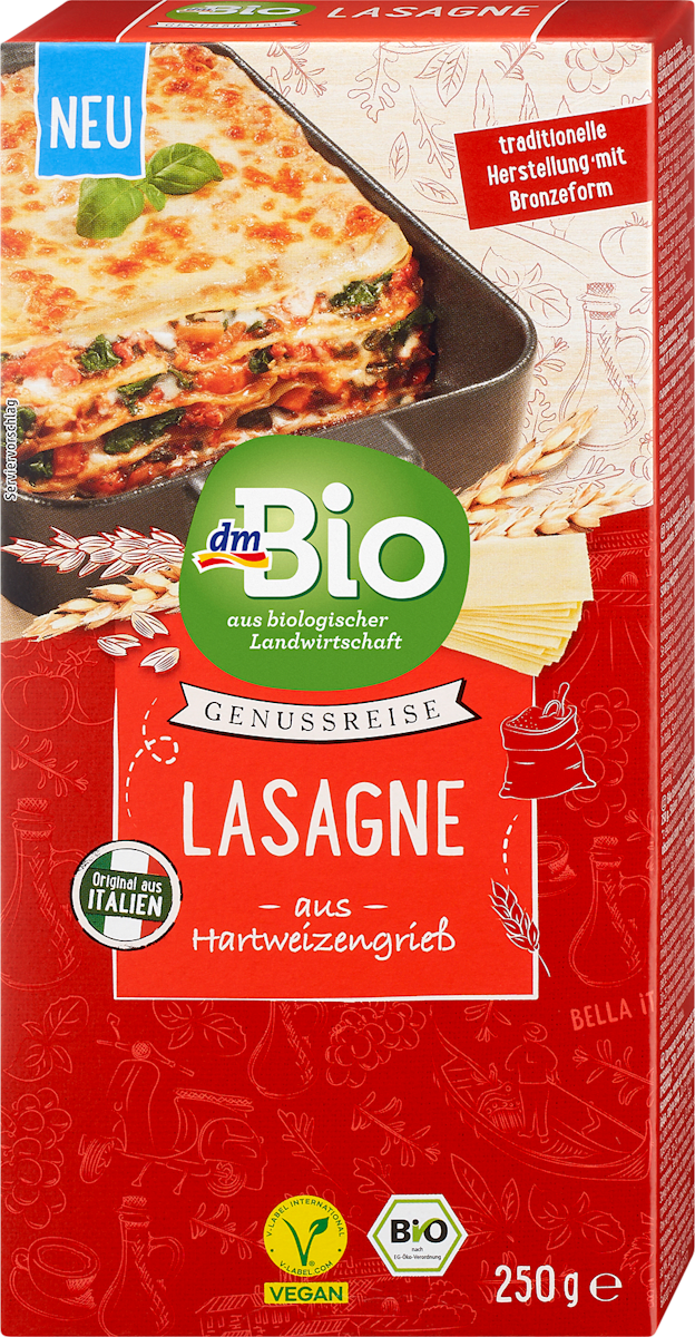 dmBio Pasta secca per lasagna BIO, 250 g | dm Italia