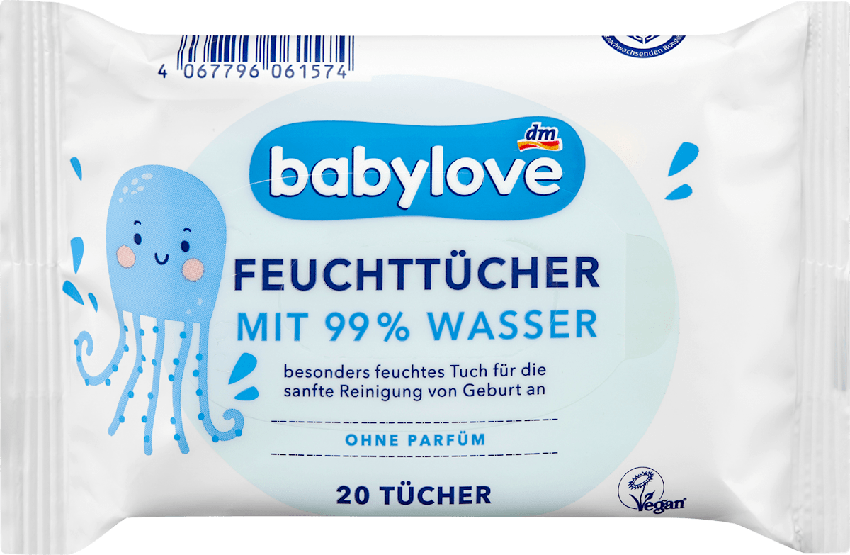 babylove Vlažne maramice sa 99% vode, 20 kom | dm.rs