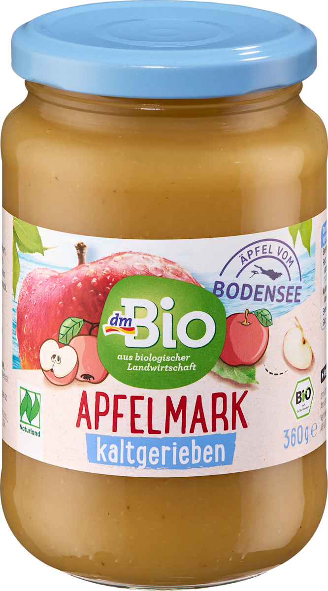 dmBio Bio jabolčna kaša, naribana, 360 g | dm.si