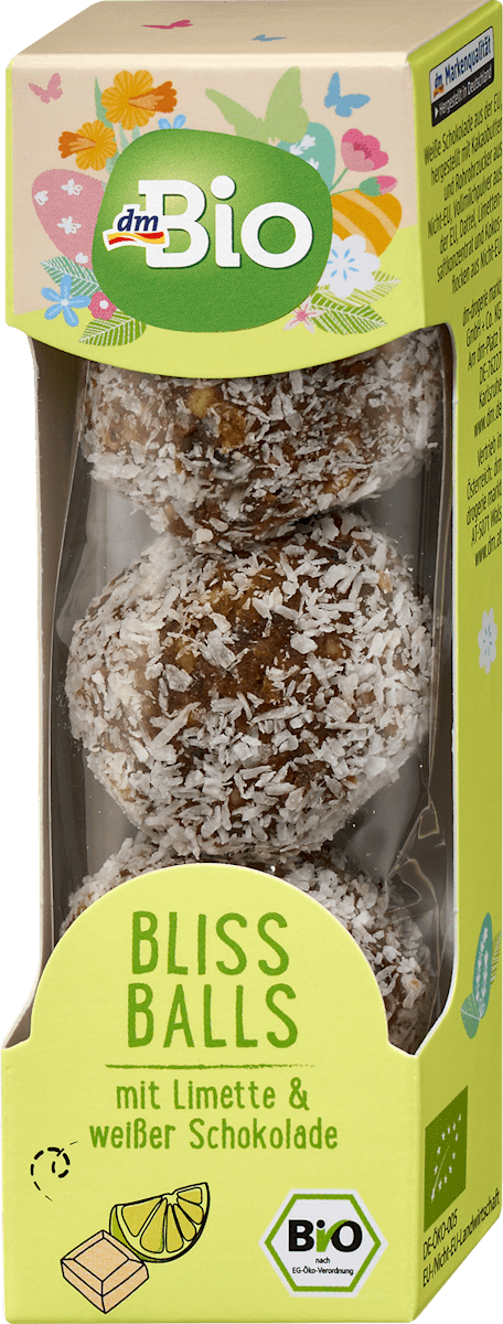 dmBio Fruchtkonfekt Bliss Balls Limette mit weißer Schokolade, 60 g | dm.at