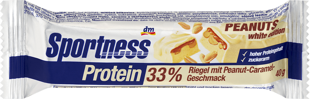 Sportness Baton proteic 33%, aromă de arahide și caramel, 40 g | dm.ro