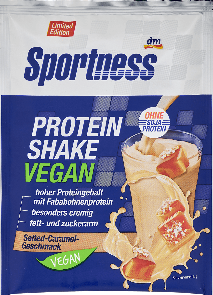Sportness Proteinpulver, Protein Shake Vegan Salted Caramel Geschmack ...