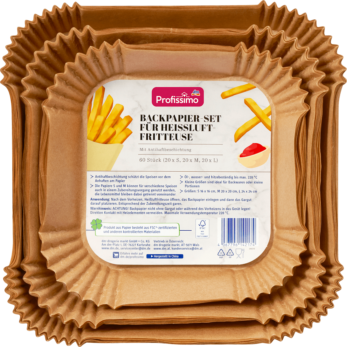 Profissimo Backpapier für Heißluftfritteuse, 60 St dauerhaft günstig ...