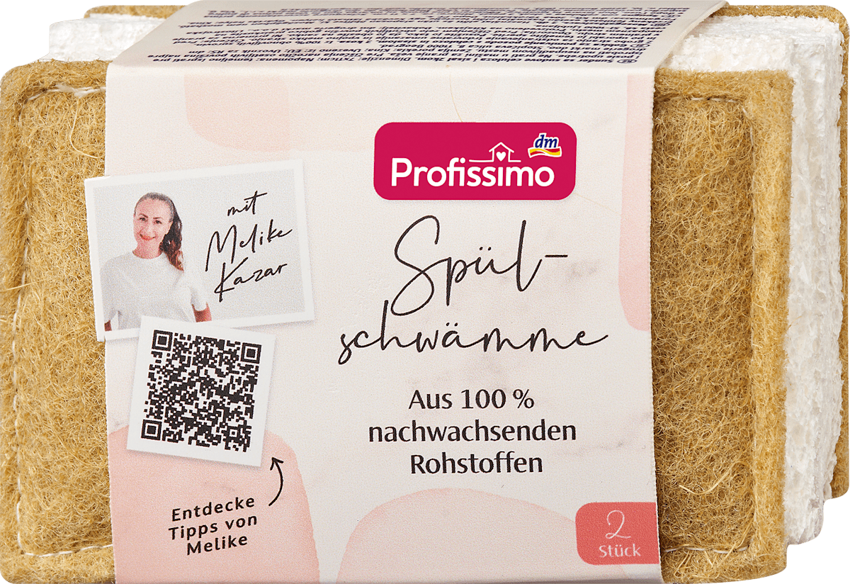Profissimo Spülschwämme aus 100% nachwachsenden Rohstoffen, 2 St ...
