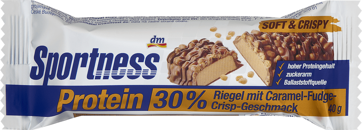 Sportness Proteinriegel 30%, Caramel Fudge Crisp Geschmack, 40 g ...