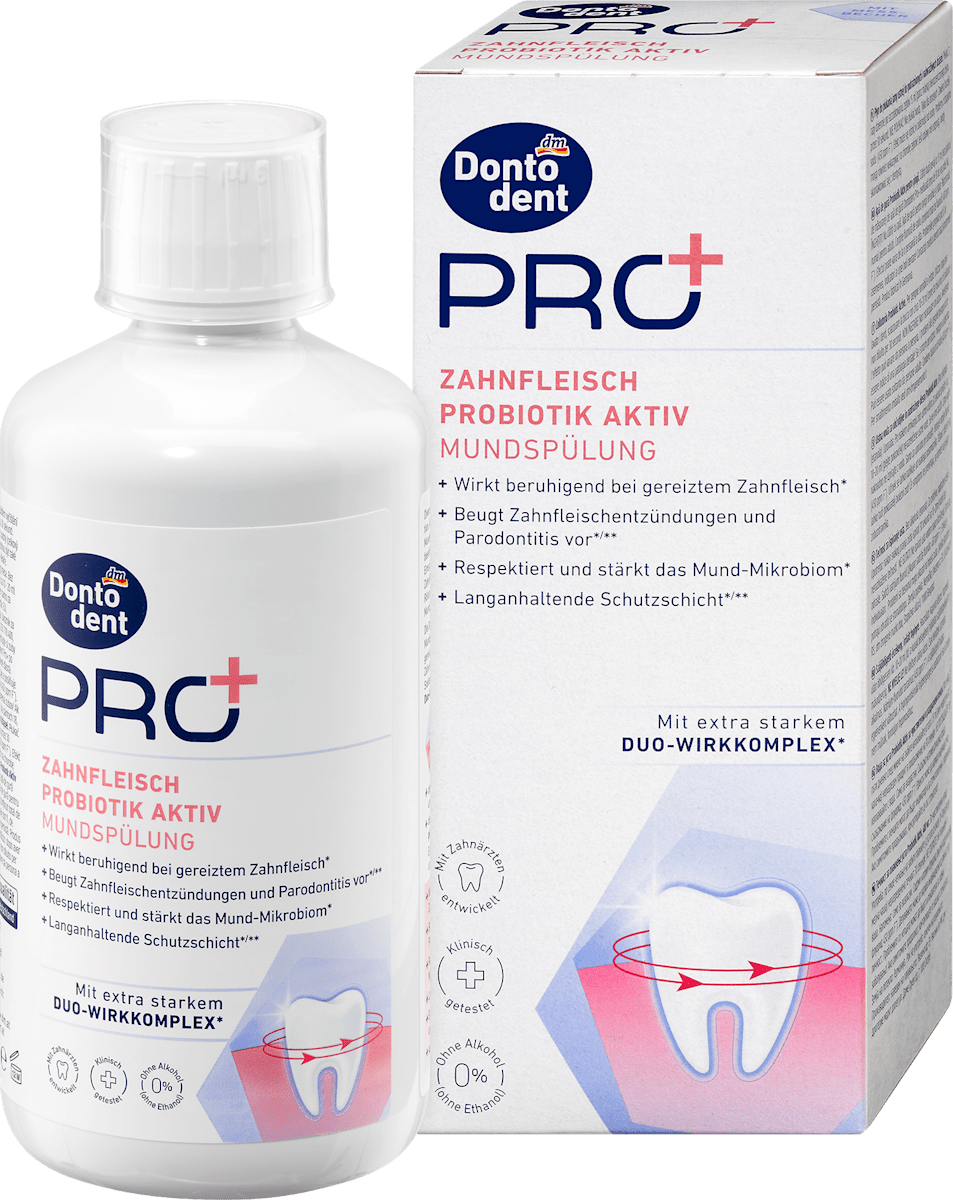 Dontodent PRO+ PRO+ vodica za ispiranje usta Probiotik, 400 ml | dm ...
