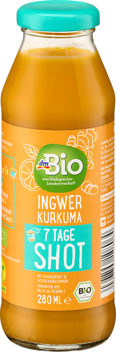 dmBio Organski napitak - đumbir i kurkuma sa sokom pomorandže i kašom ...