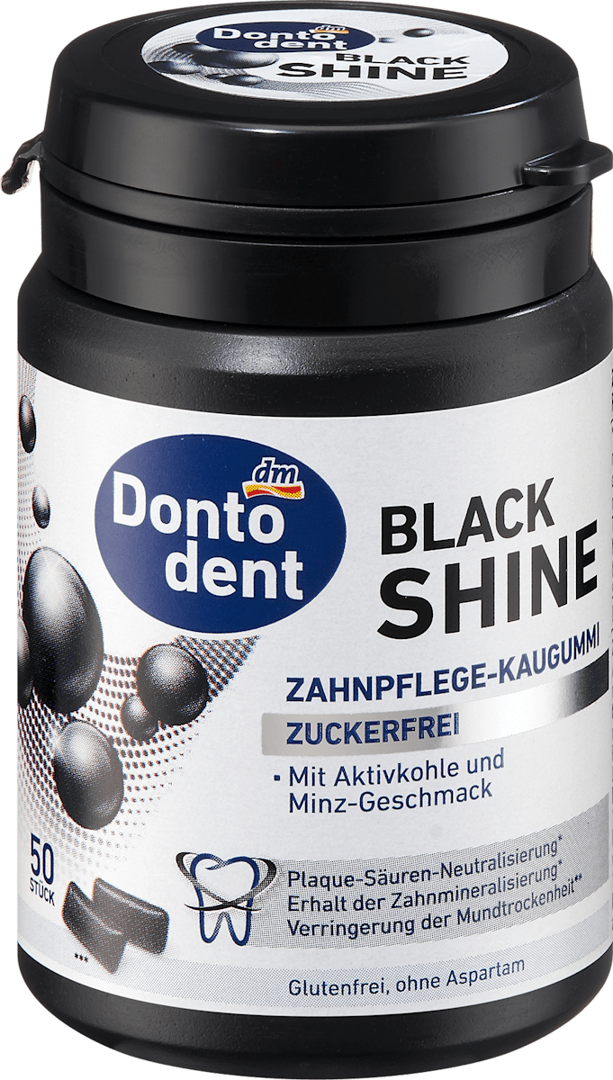 Dontodent BLACK SHINE žvake sa aktivnim ugljem, ukus nana, 50 kom., 57 ...