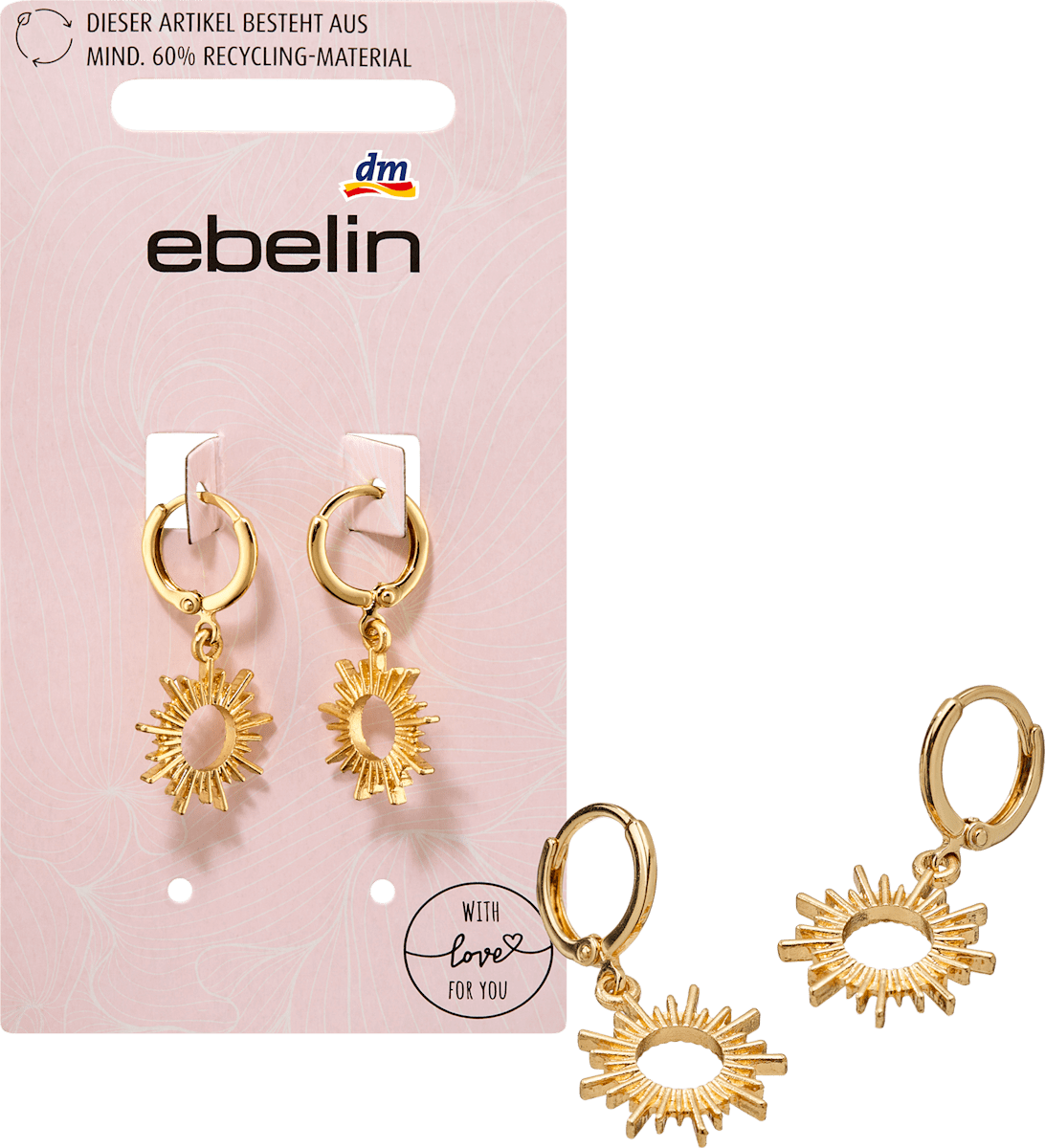 ebelin Creolen recycelt Sonnen-Anhänger, Gold-Optik, 2 St dauerhaft günstig online kaufen | dm.de