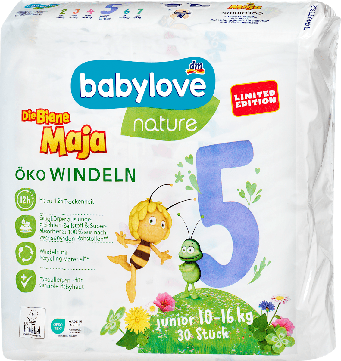 babylove nature nature ekološke pelene junior, vel. 5 (10 – 16 kg), 30 ...