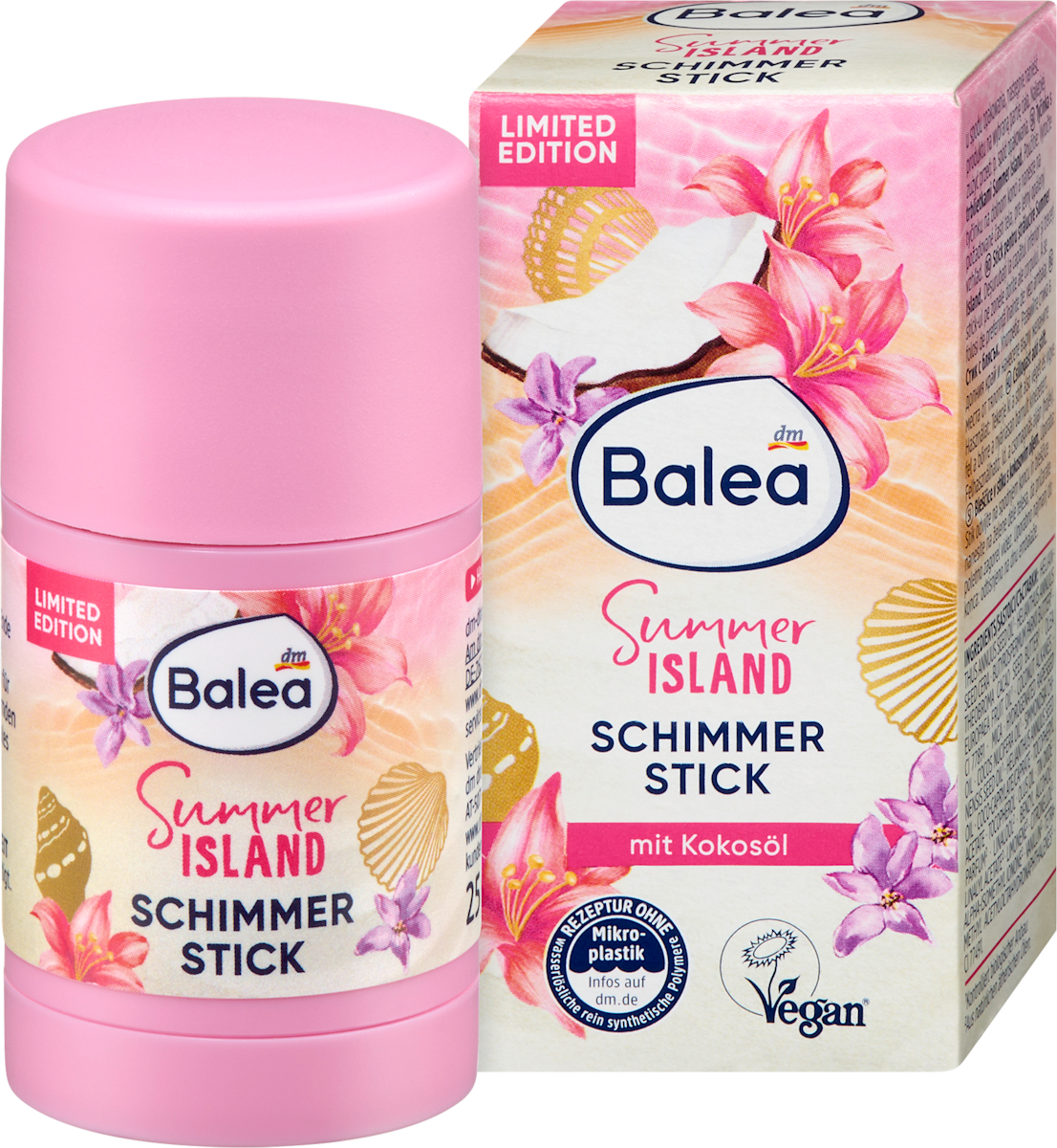 Balea Feste Körperpflege Schimmer Stick Summer Island, 25 g dauerhaft ...